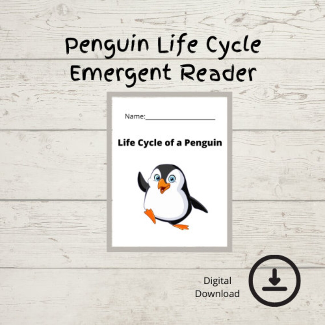 Life Cycle of a Penguin Emergent Reader Kindergarten First Grade ...