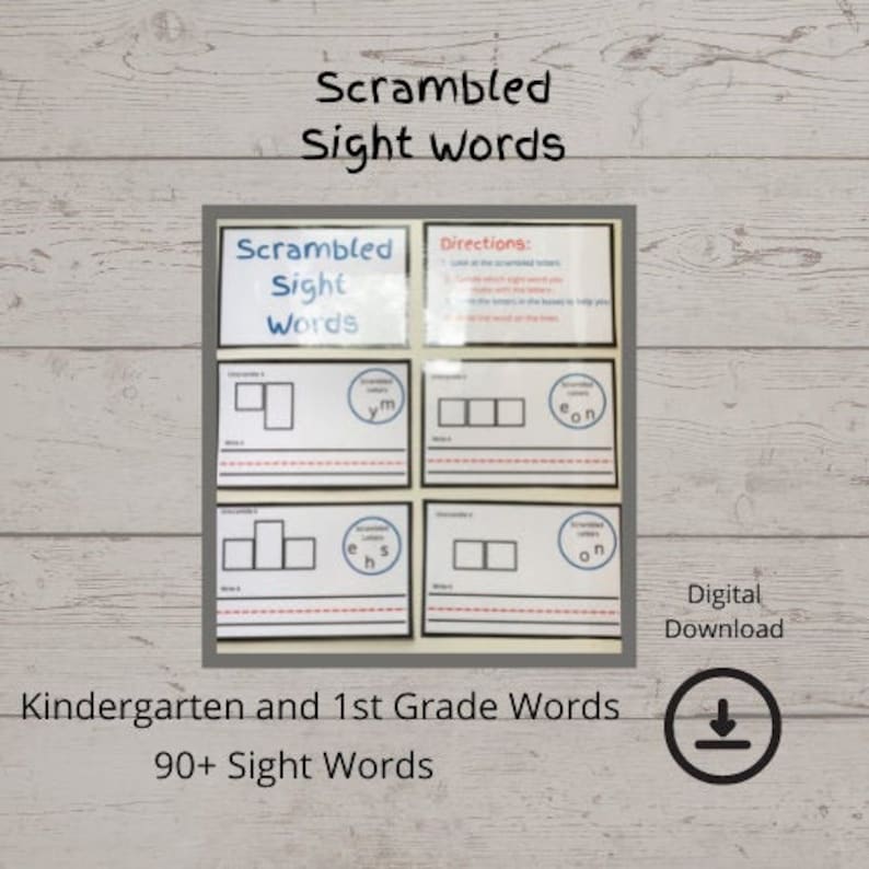 Homeschool Printables Scrambled Sight Words Kindergarten and First ...