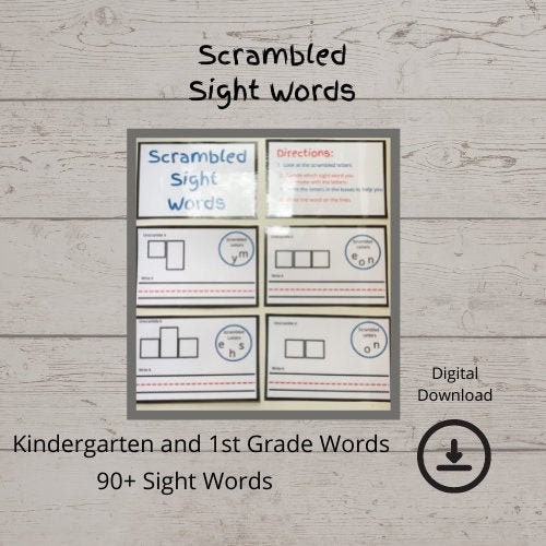 Homeschool Printables | Scrambled Sight Words | Kindergarten and First ...
