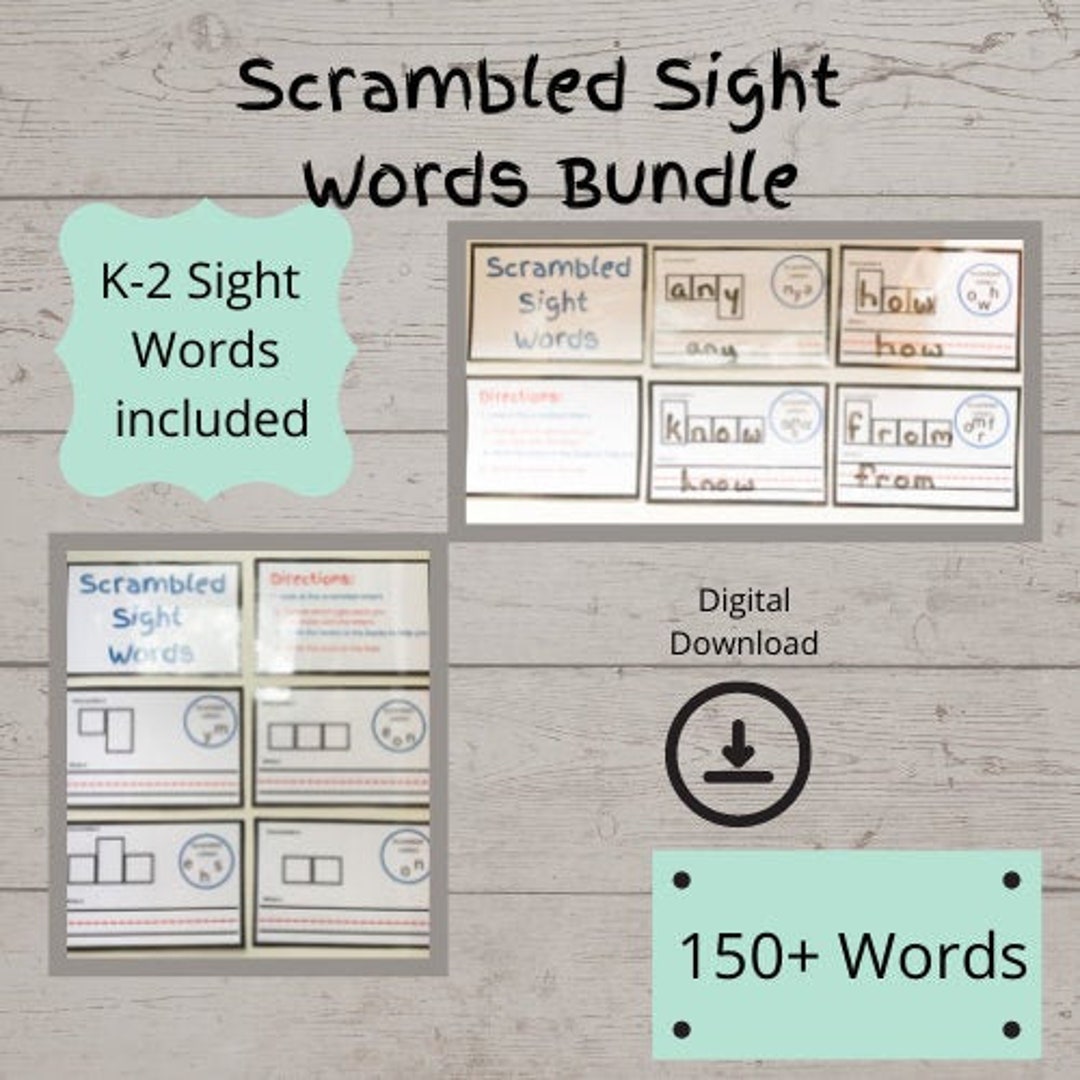 Homeschool Printables | Scrambled Sight Words Bundle | K-2 Sight Words ...