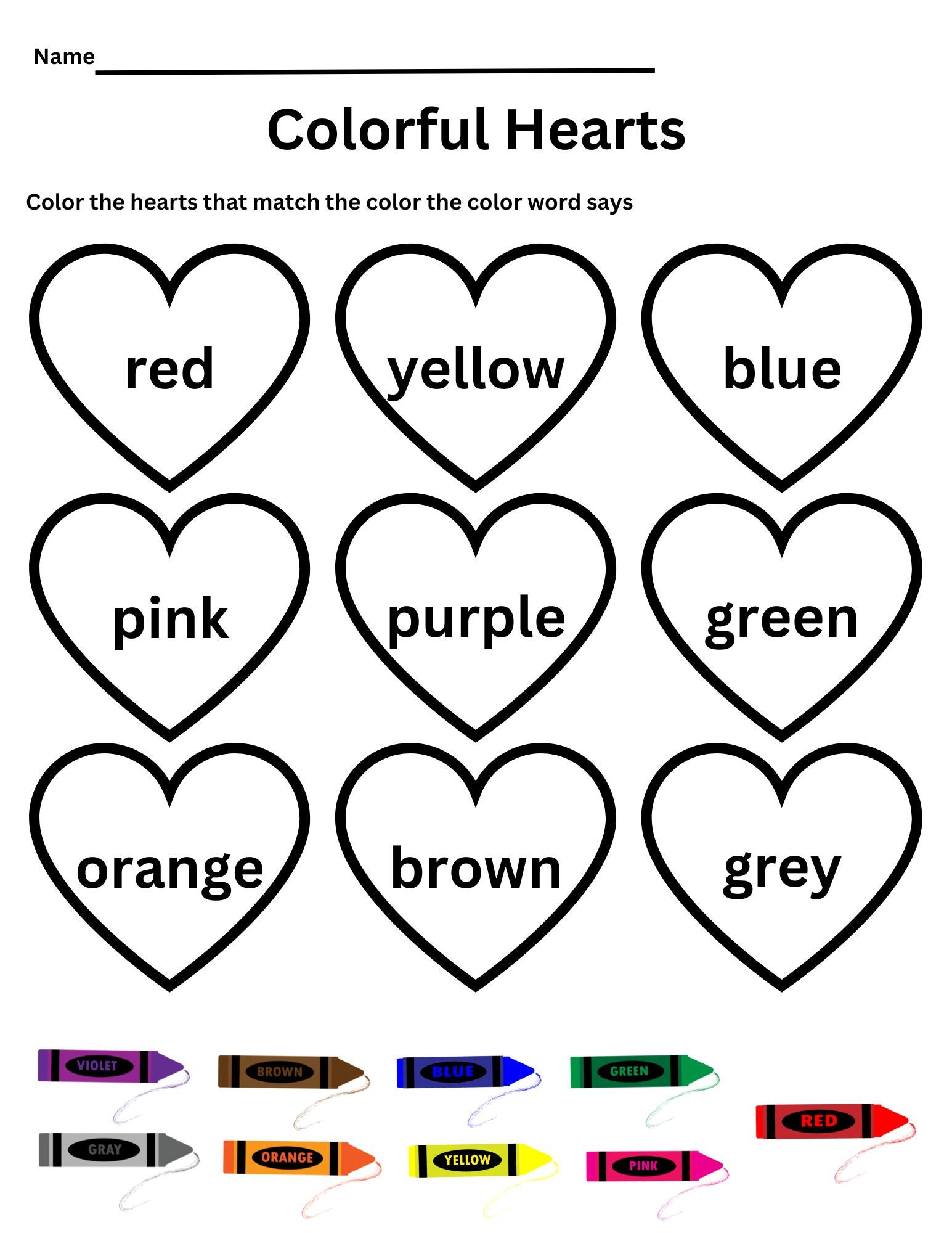 Heart Theme Color Matching Bundle | Worksheet and Center/task Box ...