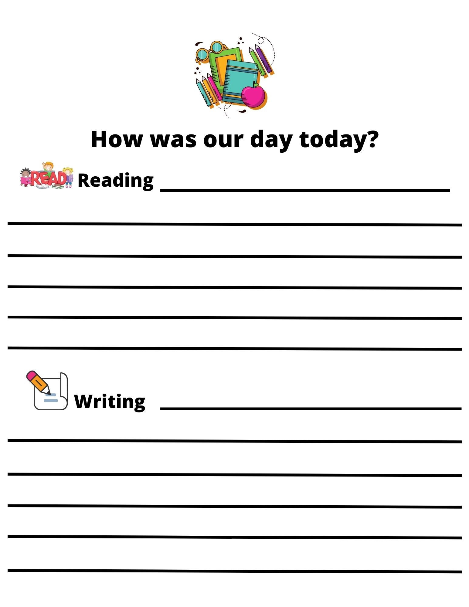 Substitute Teacher End of the Day Report | Elementary School | Digital ...