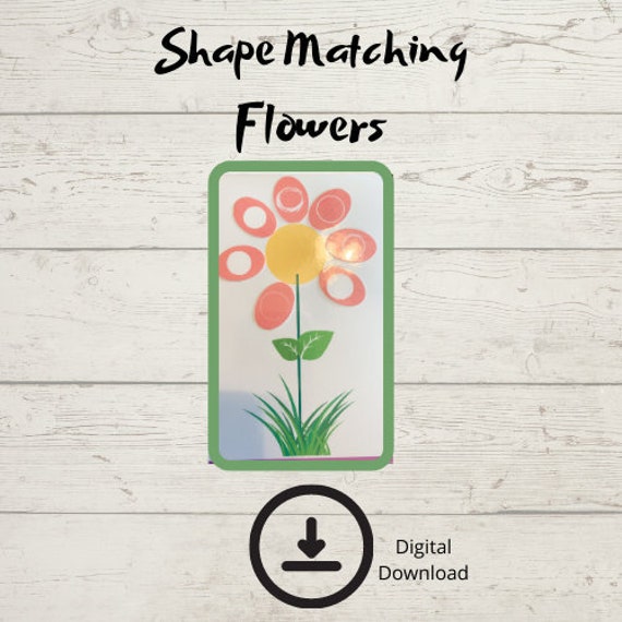 Homeschool Printables Flower Shape Matching Digital | Etsy