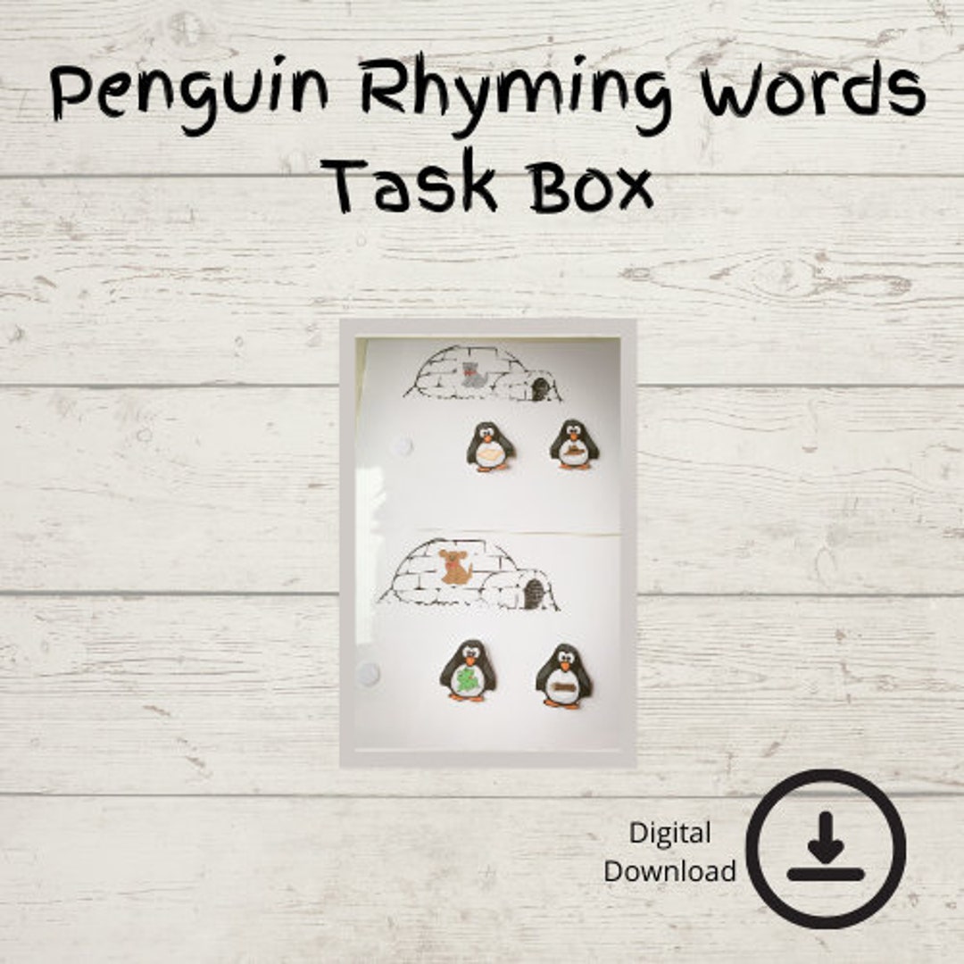 Penguin Themed Hands-on Rhyming Word Center | Digital Download ...