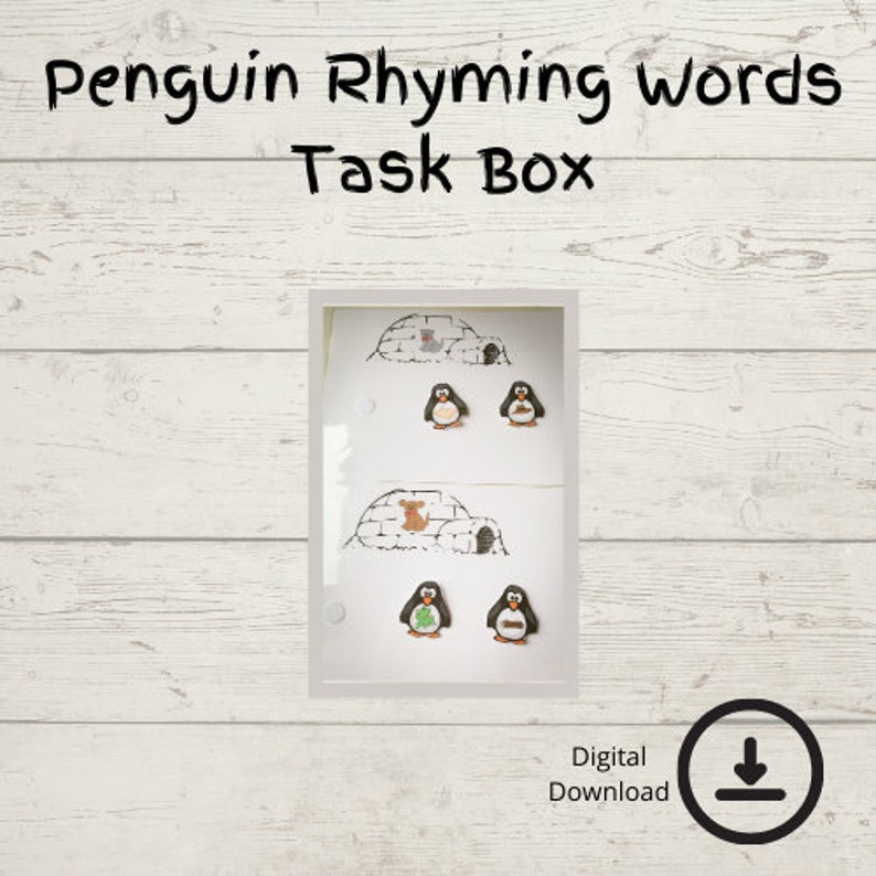 Penguin Themed Hands-on Rhyming Word Center | Digital Download ...