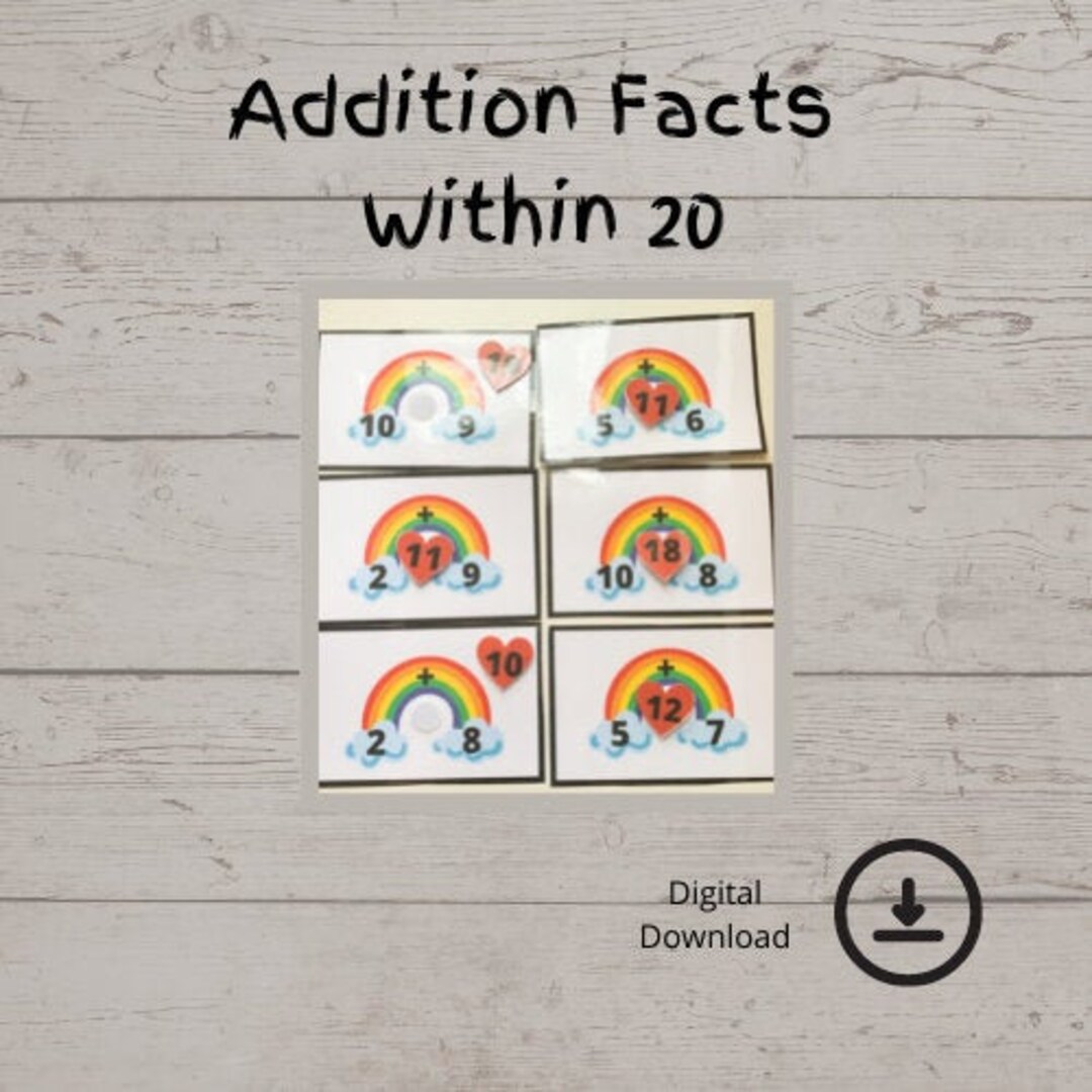 Homeschool Printables | Addition Facts With Sums to 20 | Rainbows and ...