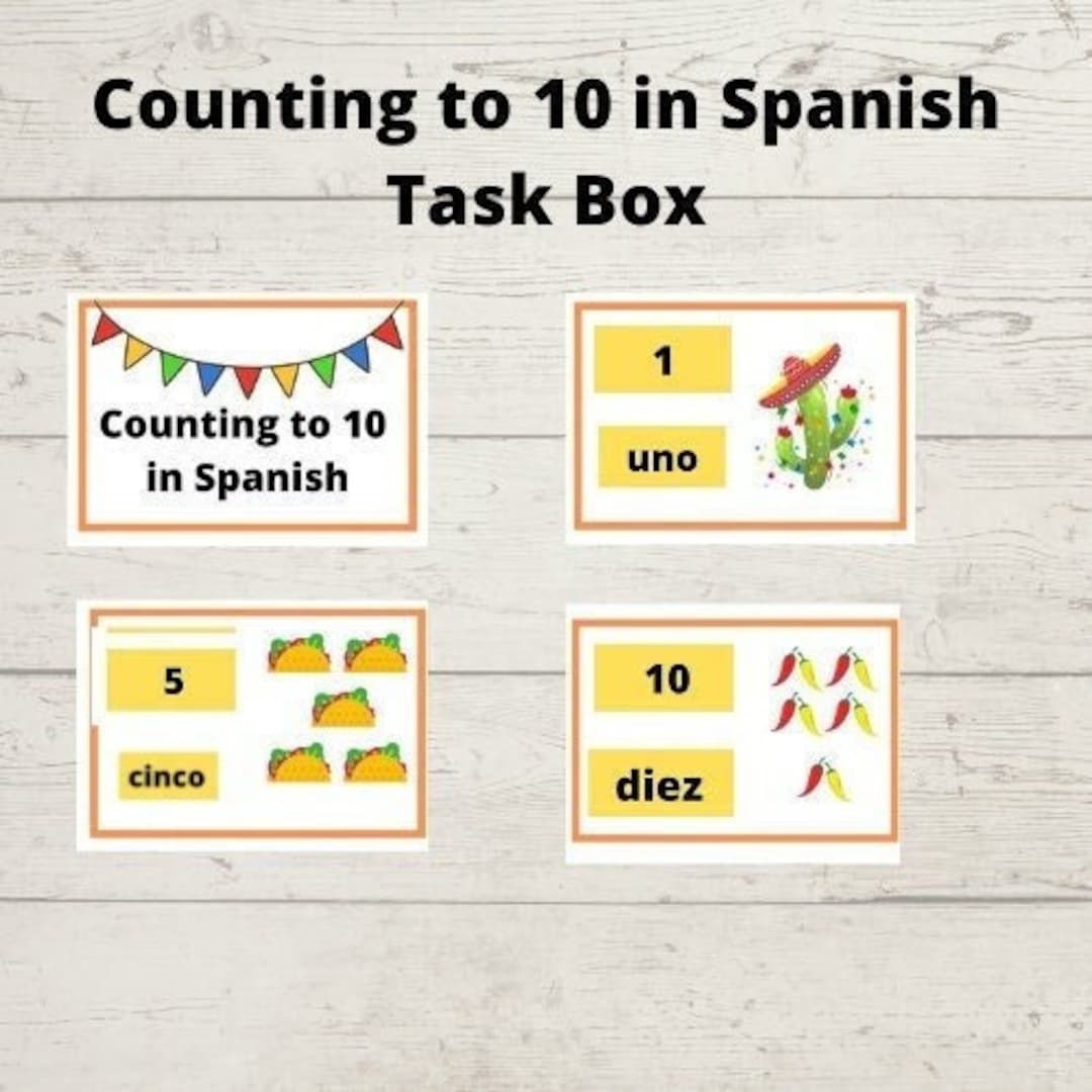 Homeschool Printables | Counting to 10 in Spanish | Task Cards | Hands ...