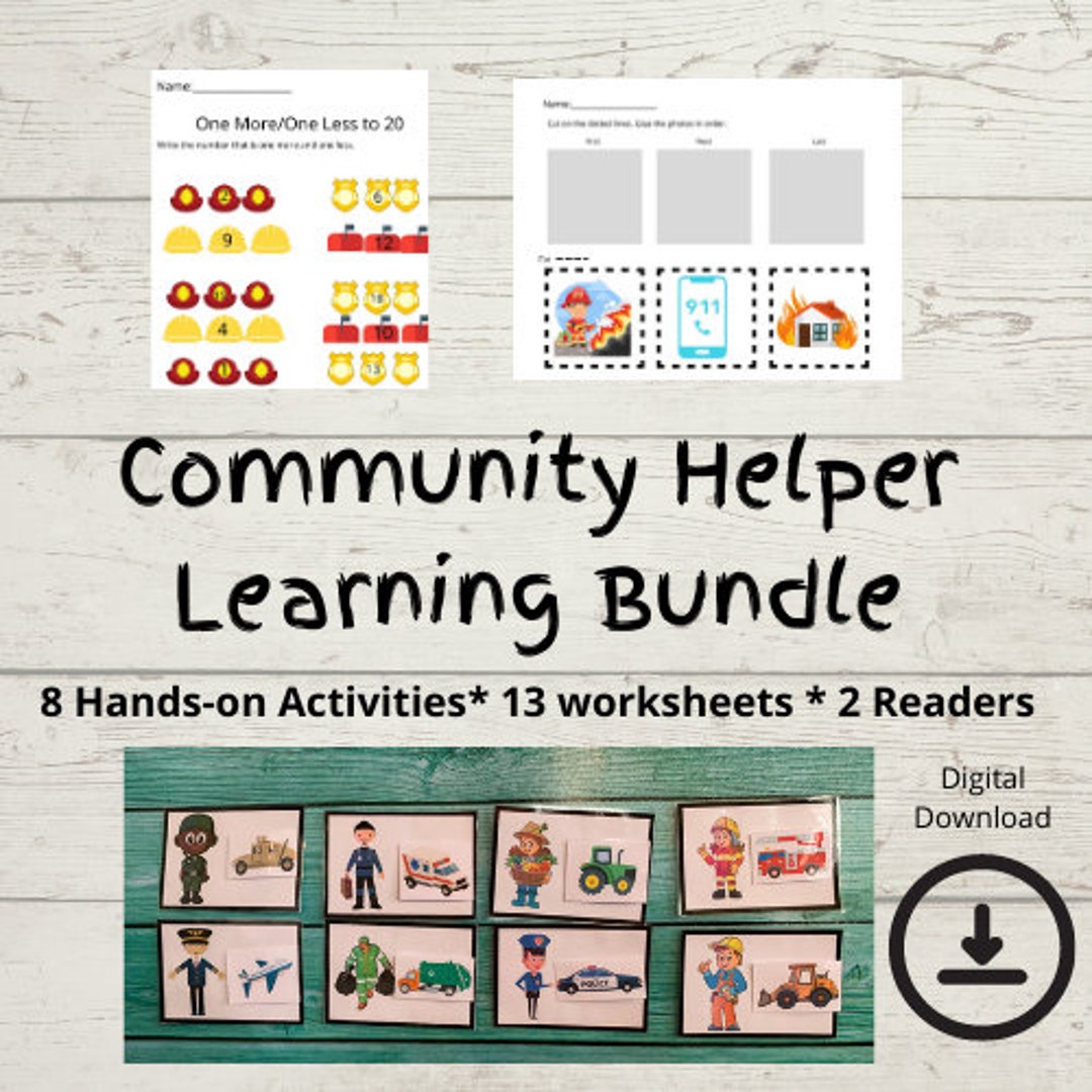 K-1 Learning | Community Helpers Thematic Unit Bundle | 8 Hands-on ...