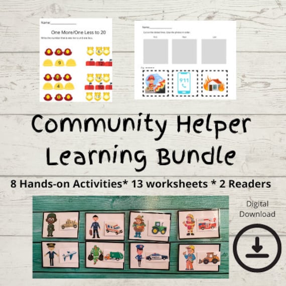 K-1 Learning Community Helpers Thematic Unit Bundle 8 | Etsy