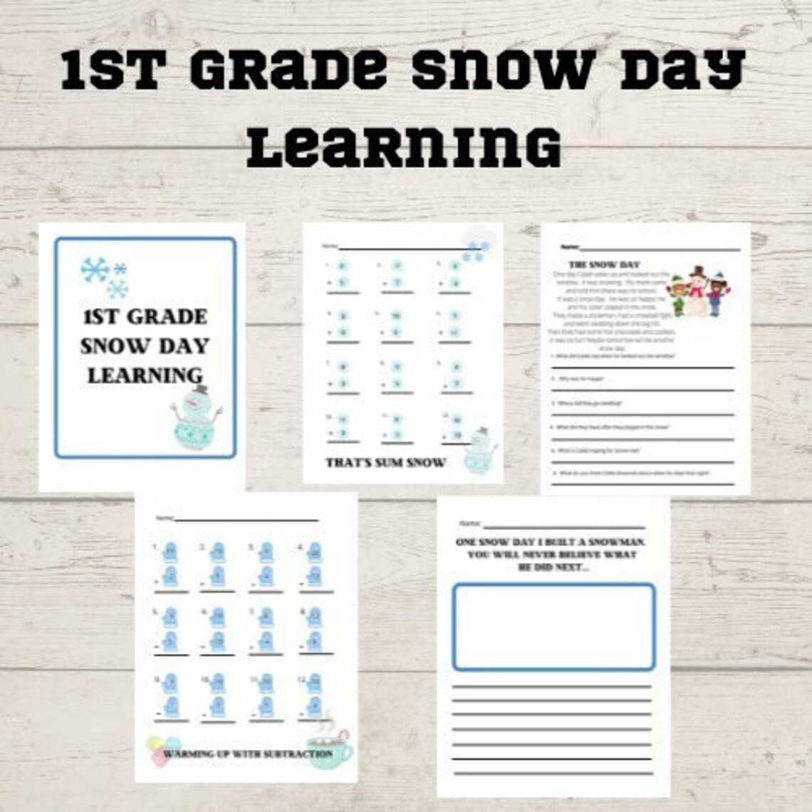 Learning Printable | Snow Day Learning| Homeschool Printable | 1st ...