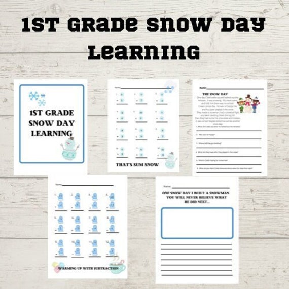 Learning Printable Snow Day Learning Homeschool Printable | Etsy