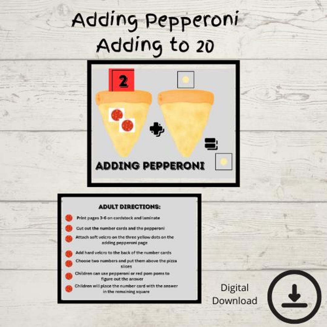 Adding Pepperoni | Homeschool Printables | Addition Facts With Sums to ...
