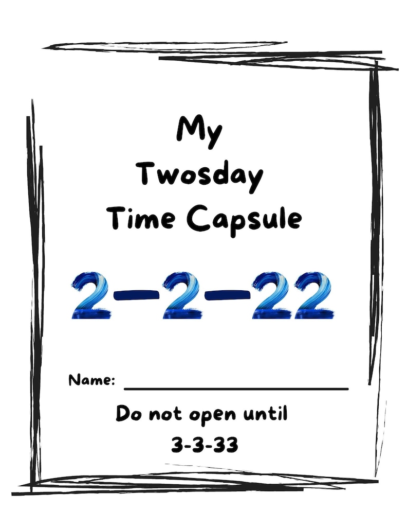 Learning Printable | Twosday Time Capsule | Homeschool Printable | 1st ...