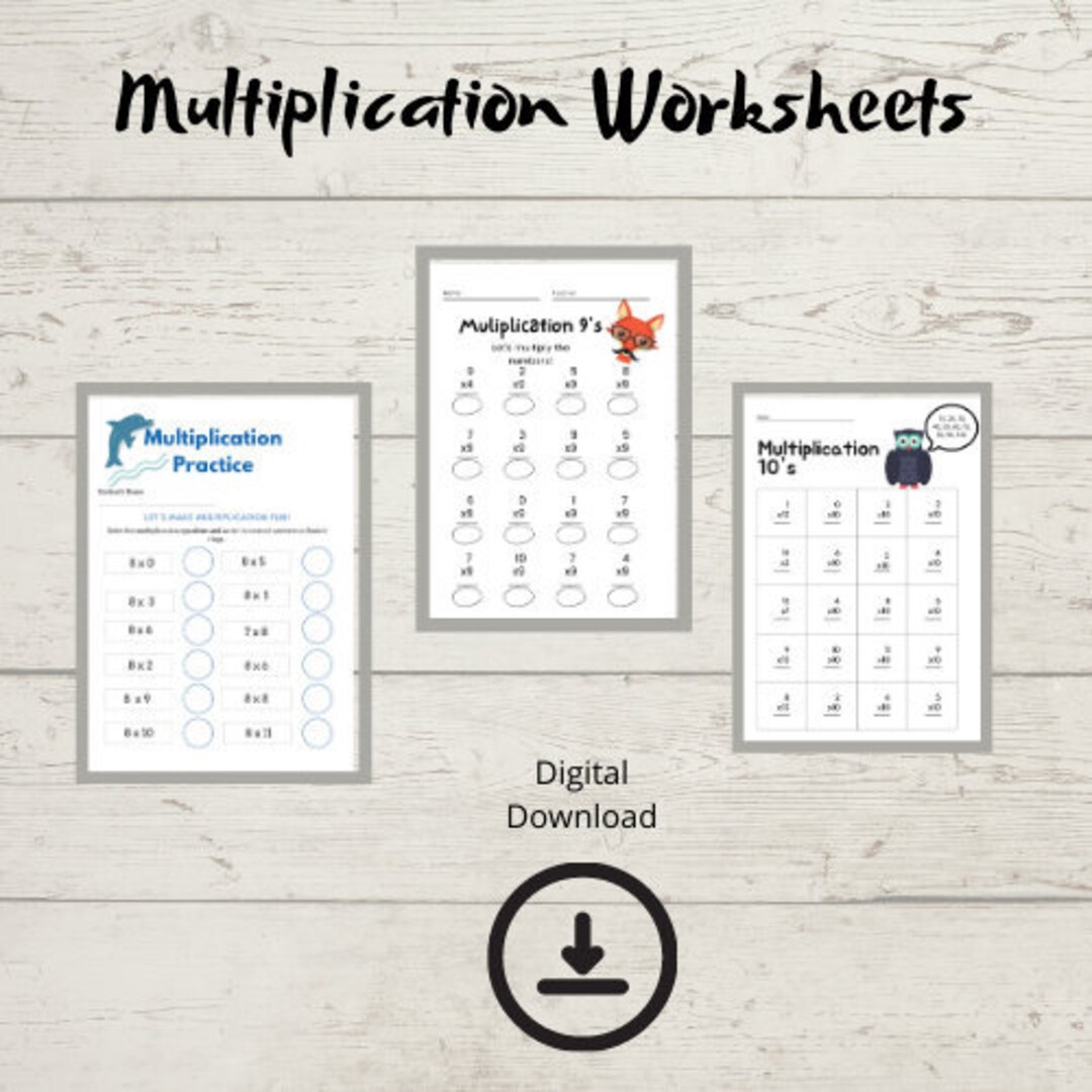 Homeschool Printables | Multiplication Worksheets | Digital Download ...