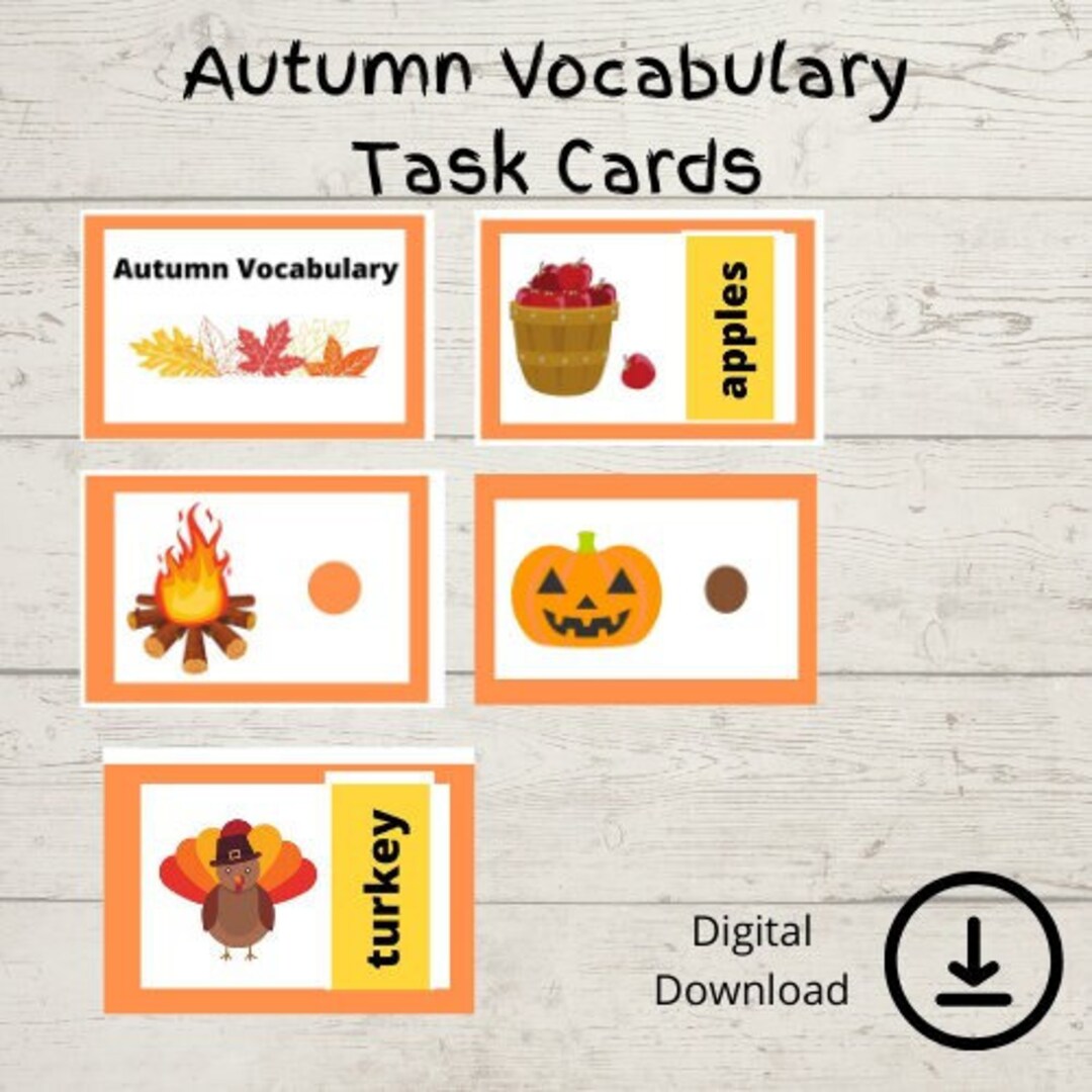 Autumn Vocabulary Hands-on Learning Activity | Autumn Theme | Task Box ...