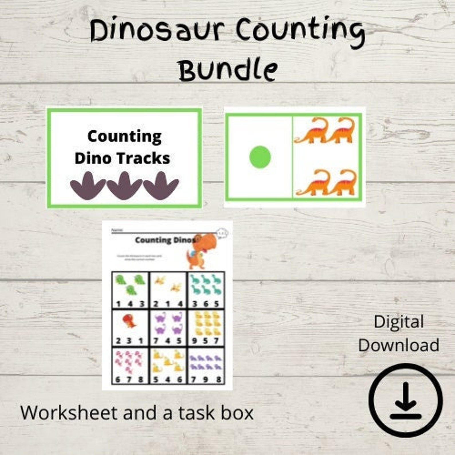 Dinosaur Themed Counting Bundle | Preschool-toddler Learning ...