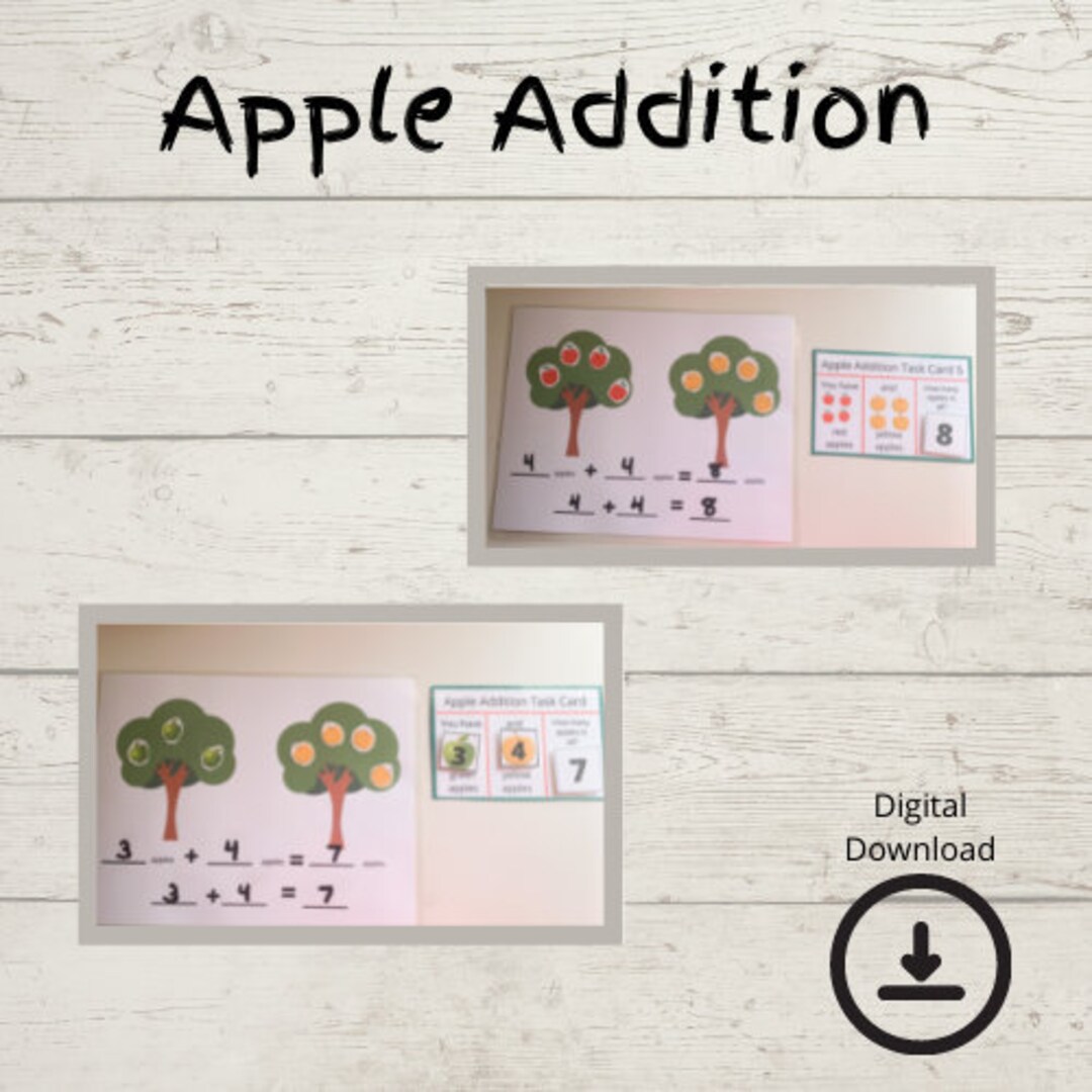 Homeschool Printables | Apple Addition | Apple Themed Learning Mat ...