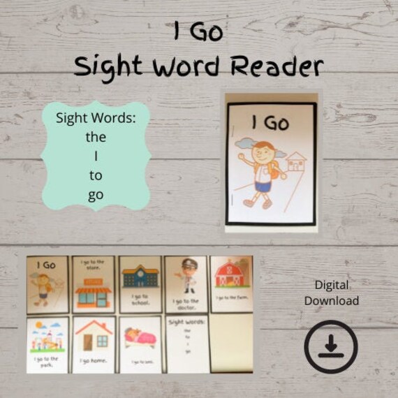 Digital Download Kindergarten I Go Sight Word Reader First Grade ...