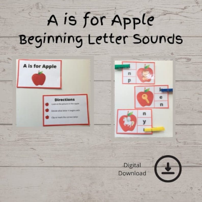 Homeschool Printables | A is for Apple | Beginning Letter Sounds | Task ...