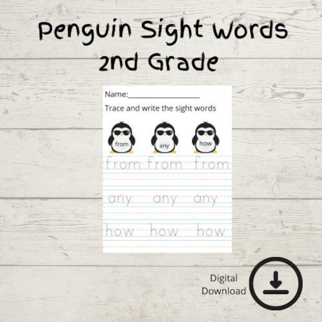 Penguin Theme Sight Word Writing Practice | Worksheets | 2nd Grade ...