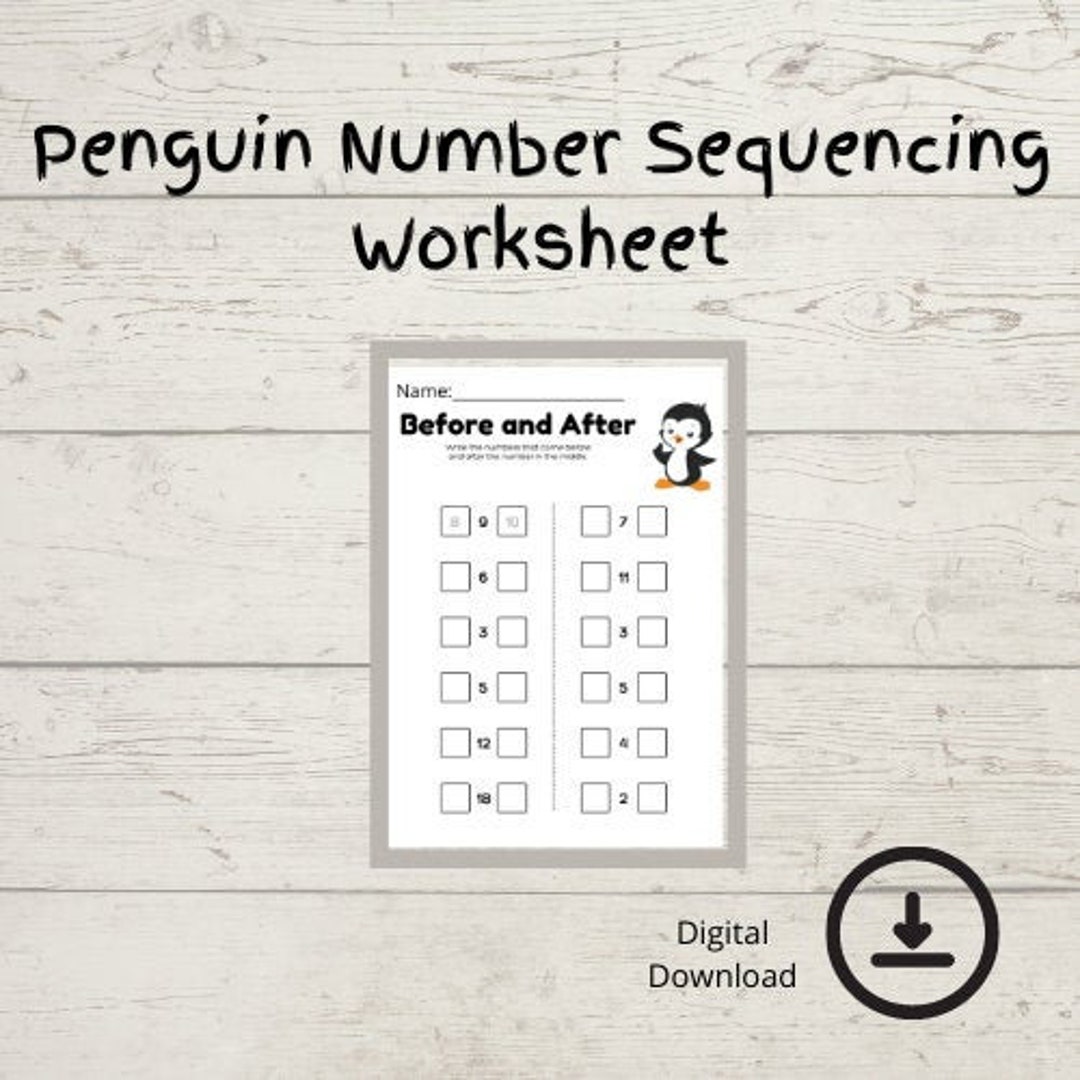 Penguin Themed Number Sequencing Worksheet | Digital Download ...