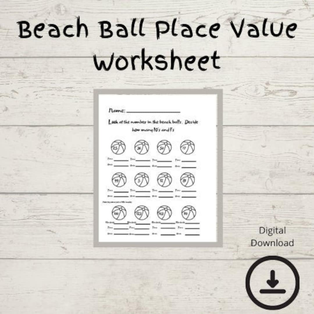 Homeschool Printables | Beach Ball Place Value | Beach Thematic Unit ...