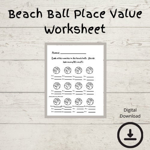 Homeschool Printables | Beach Ball Place Value | Beach Thematic Unit ...