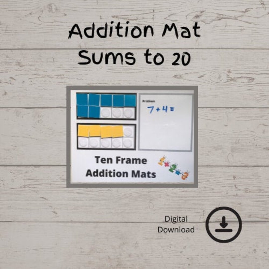 Homeschool Printables | Ten Frame Addition to 20 Learning Mat | Digital ...