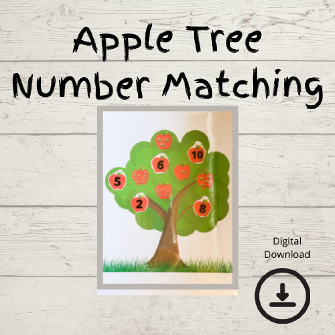 Homeschool Printables | Apple Tree Number Matching | Apple Thematic ...