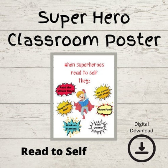 Classroom Resources Superheroes Read To Self Superhero | Etsy
