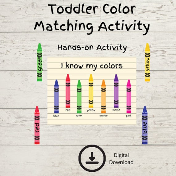 Toddler Learning Activity Color Matching Digital Download | Etsy