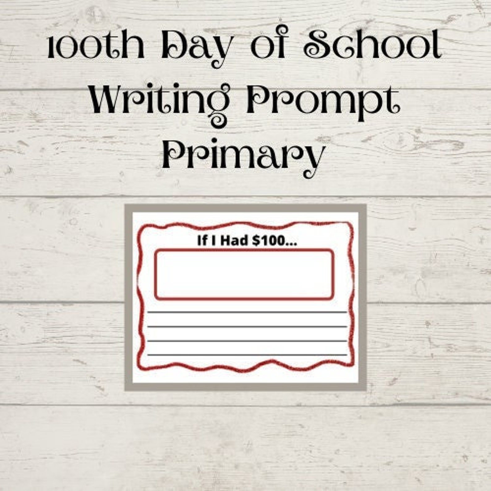 Learning Printable Writing Prompt L Homeschool Printable 100th Day of ...