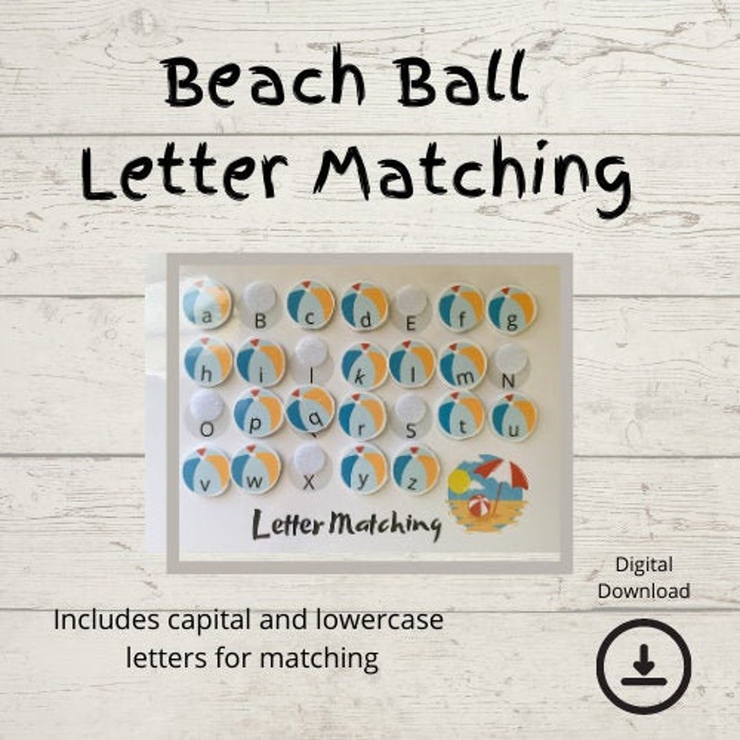 Homeschool Printables | Beachball Letter Matching | Preschool ...