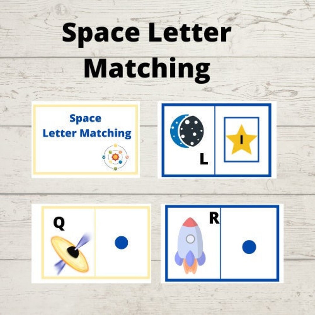 Space Letter Matching Task Cards | Toddler & Preschool Learning | Quiet ...