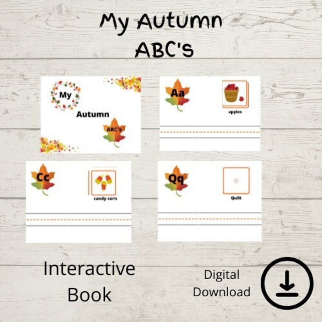 My Autumn Abc's | Toddler/preschool Busy Book | Digital Download ...