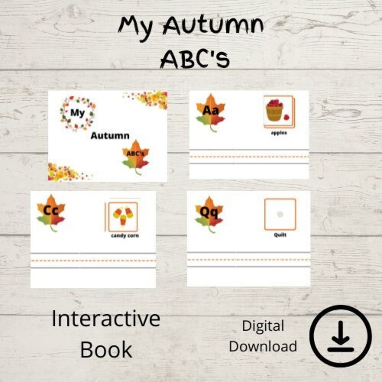My Autumn Abc's | Toddler/preschool Busy Book | Digital Download ...
