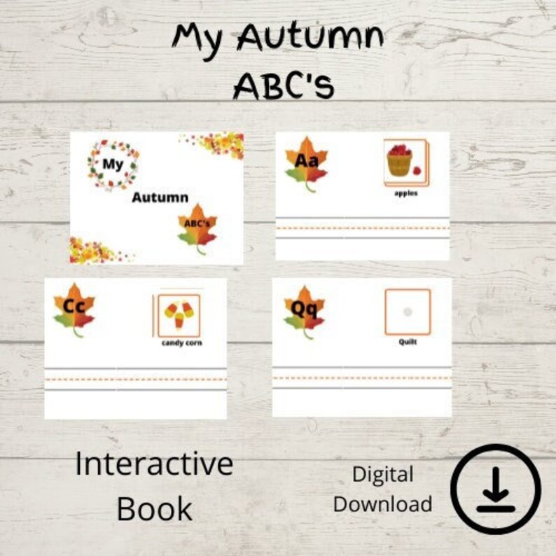 My Autumn Abc's | Toddler/preschool Busy Book | Digital Download ...