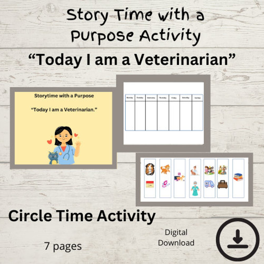 Today I Am a Veterinarian| Homeschool Printable | Circle Time |story ...