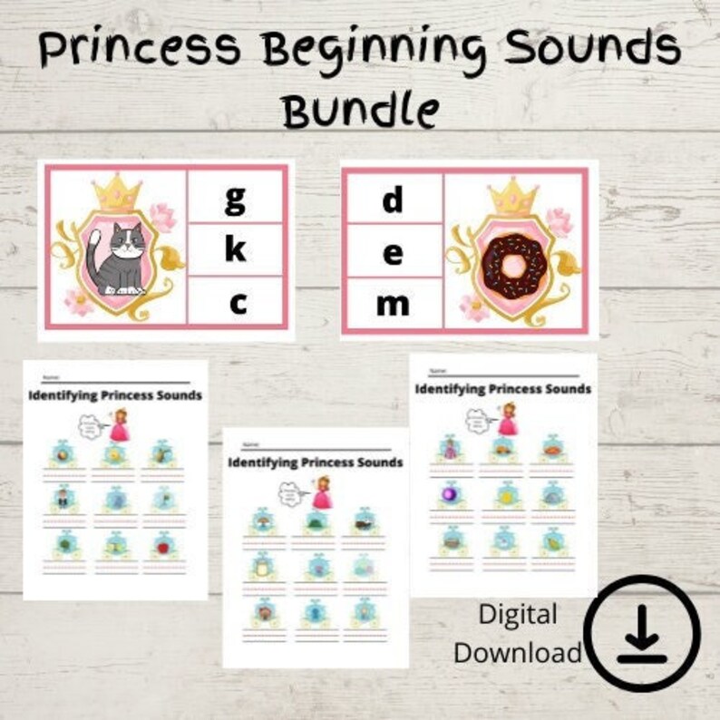 Homeschool Printables | Princess Themed | Beginning Letter Sounds ...