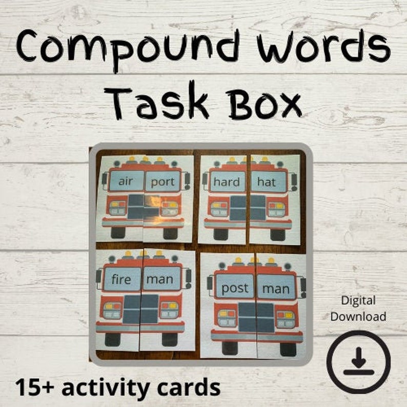 Community Helpers Compound Words Task Box | Digital Download | Hands-on ...