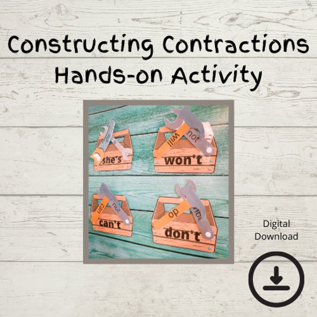 Construction Contractions Hands-on Learning Activity | Task Box ...