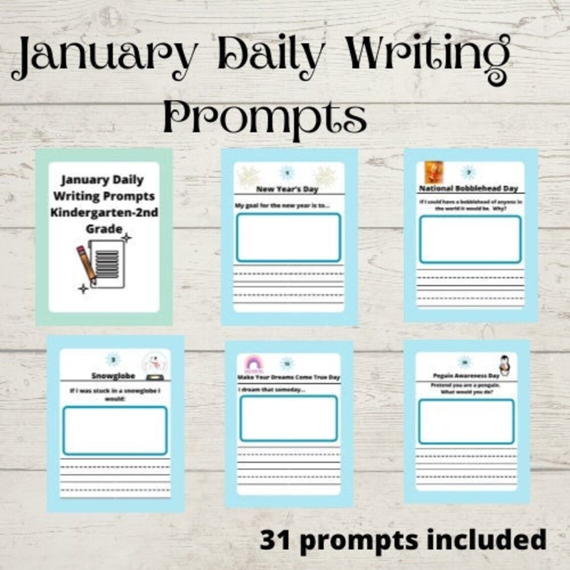Learning Printable | Daily Writing Prompts | Homeschool Printable ...