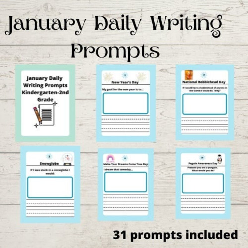 Learning Printable | Daily Writing Prompts | Homeschool Printable ...