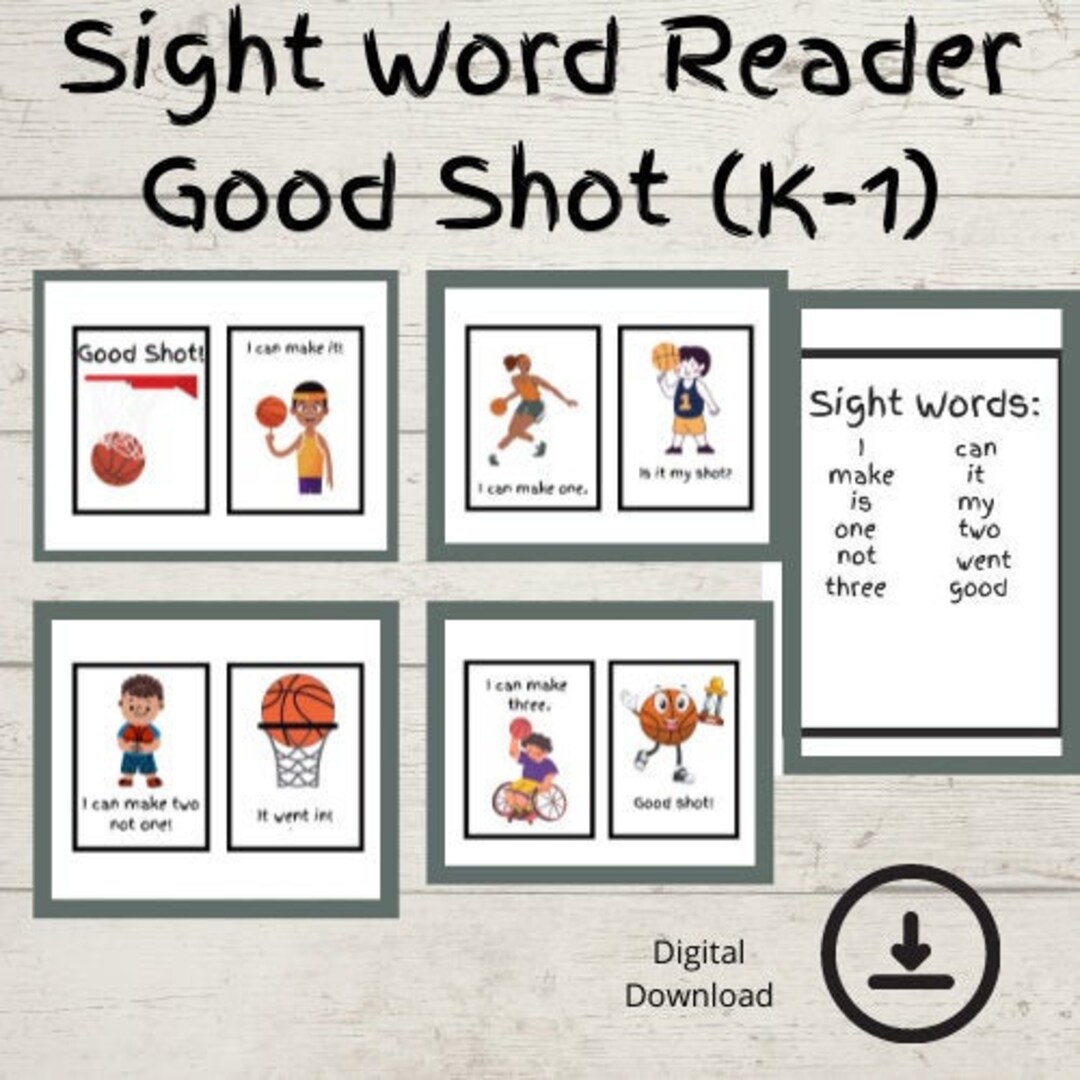 Homeschool Printables | Good Shot Sight Word Reader | Digital Download ...