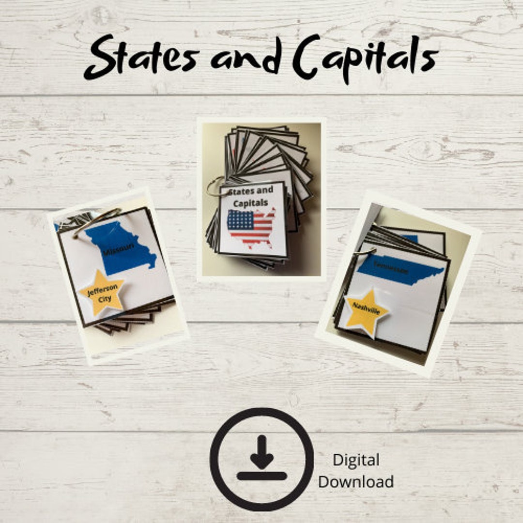 Homeschool Printables | States and Capitals | Digital Download ...