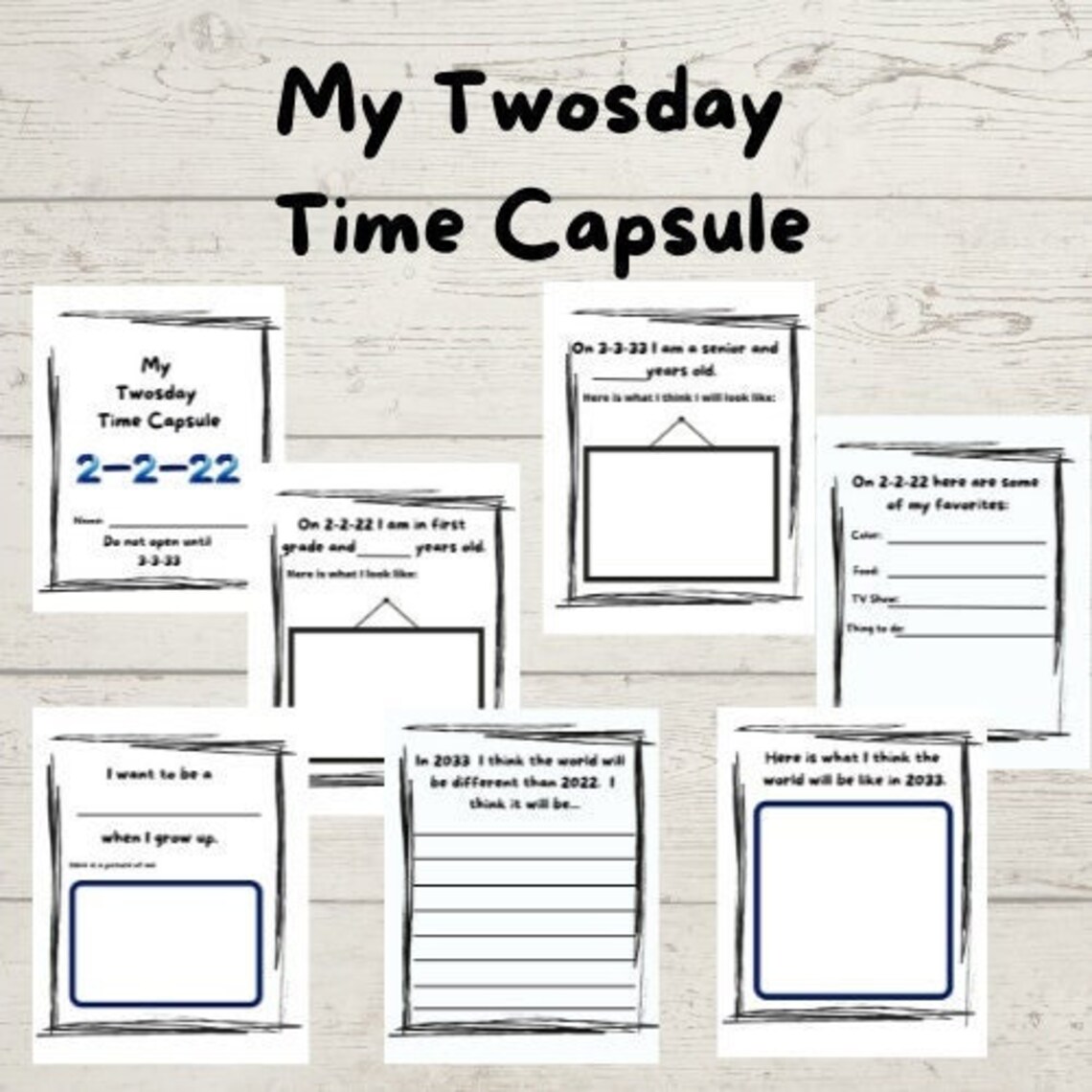 Learning Printable | Twosday Time Capsule | Homeschool Printable | 1st ...