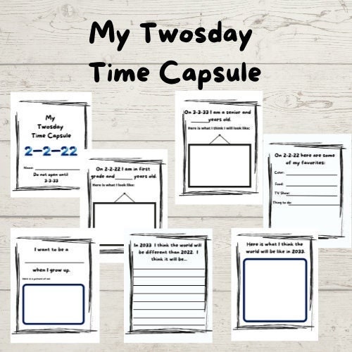 Learning Printable | Twosday Time Capsule | Homeschool Printable | 1st ...