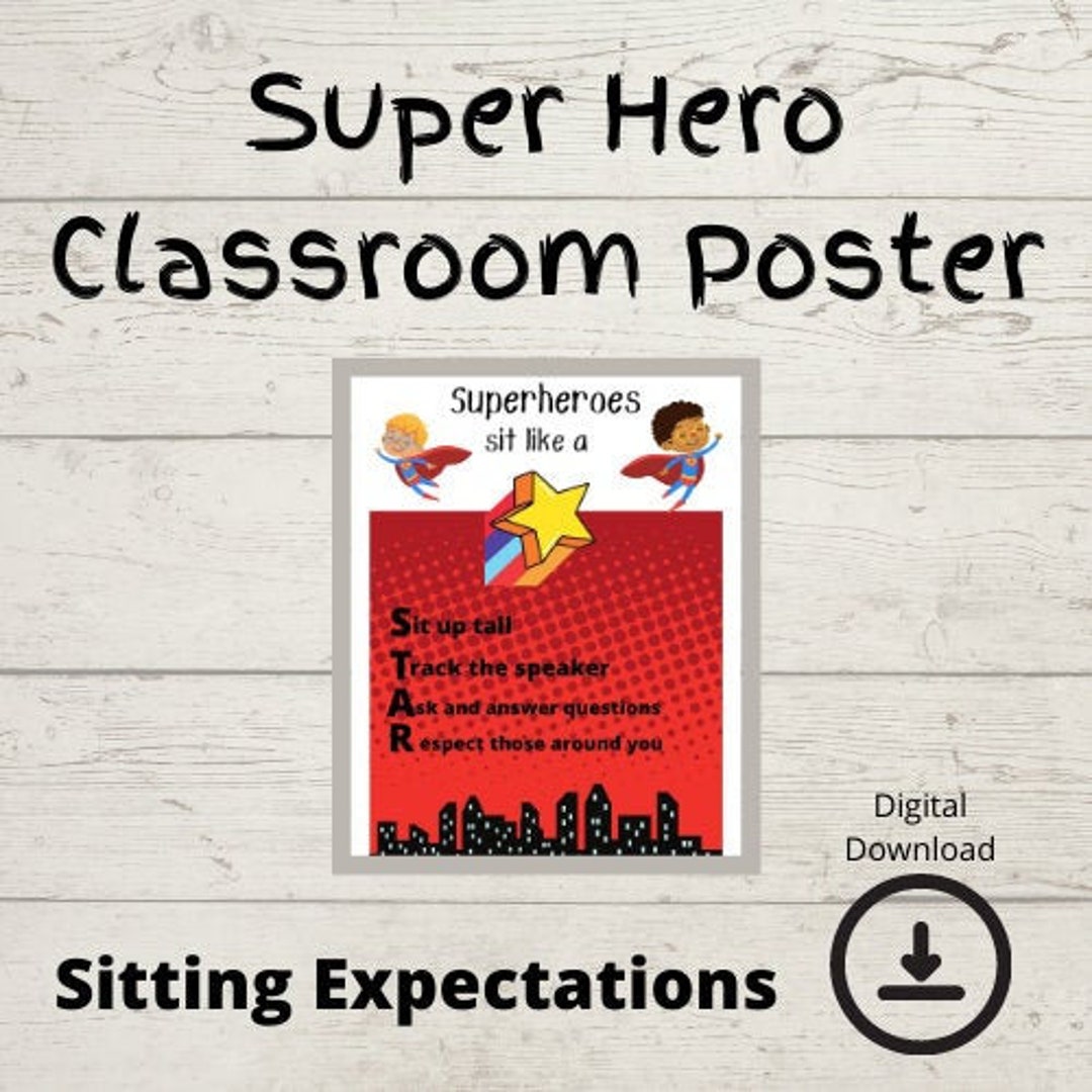 Classroom Resources | Superheroes Sitting Expectations Poster | Super ...
