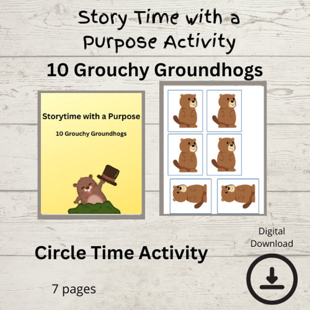 10 Grouchy Groundhogs| Homeschool Printable | Circle Time Activity ...
