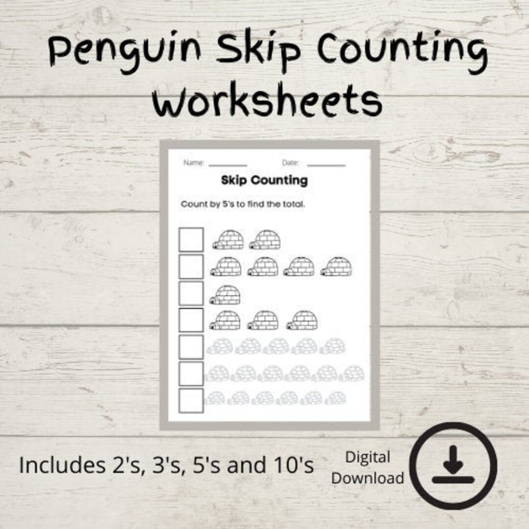 Penguin Themed Skip Counting Worksheets | Digital Download ...